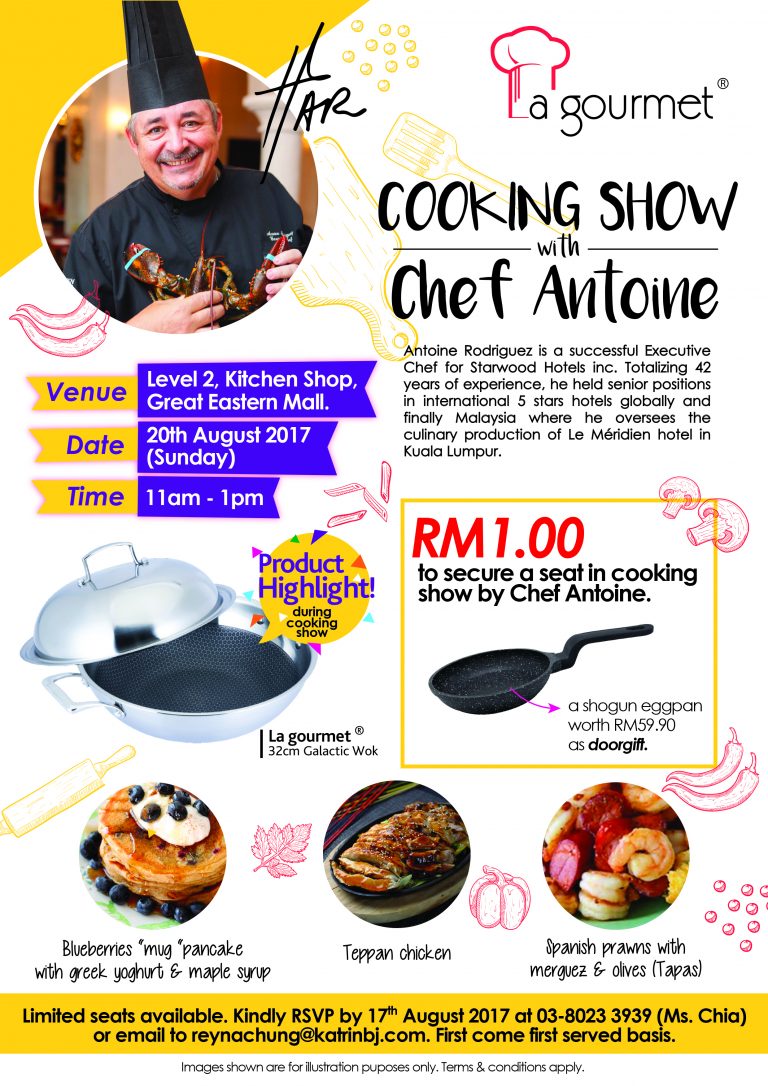 La gourmet Cooking Demo with Chef Antoine – 20 August 2017 – Kitchen ...